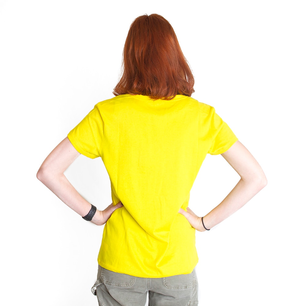 Women's Yellow 'McKenzie SewOn' Heavy Cotton Blend Cotton 23 Full Color DTO V-Neck T-Shirt